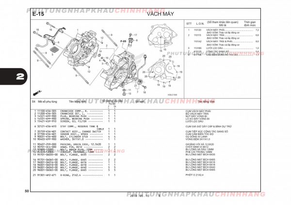 E15 - VÁCH MÁY - HONDA WINNER X V2 2019 (K56L) - Phụ Tùng Nhập Khẩu ...