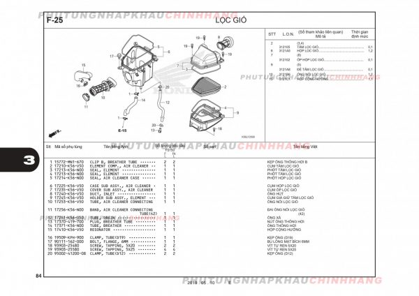 F25 - LỌC GIÓ - HONDA WINNER X V2 2019 (K56L) - Phụ Tùng Nhập Khẩu ...
