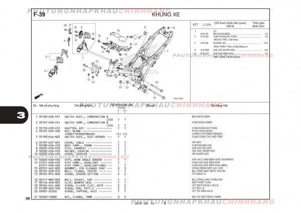 F39 - KHUNG XE - HONDA WINNER X V2 2019 (K56L) - Phụ Tùng Nhập Khẩu ...