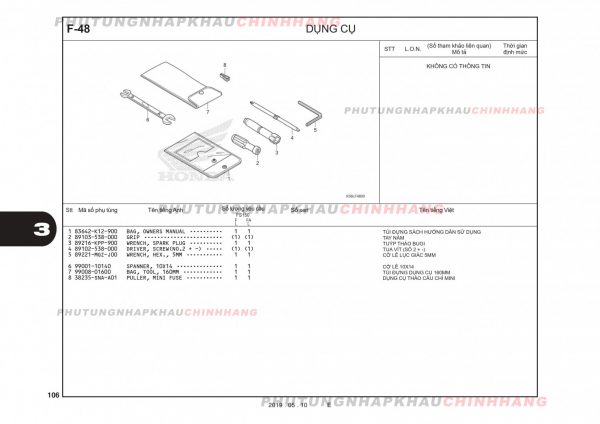 F48 - DỤNG CỤ - HONDA WINNER X V2 2019 (K56L) - Phụ Tùng Nhập Khẩu ...