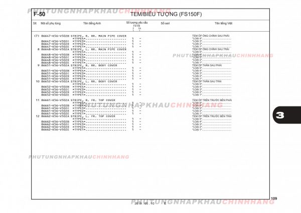 F50 - TEM XE - HONDA WINNER X V2 2019 (K56L) - Phụ Tùng Nhập Khẩu Chính ...