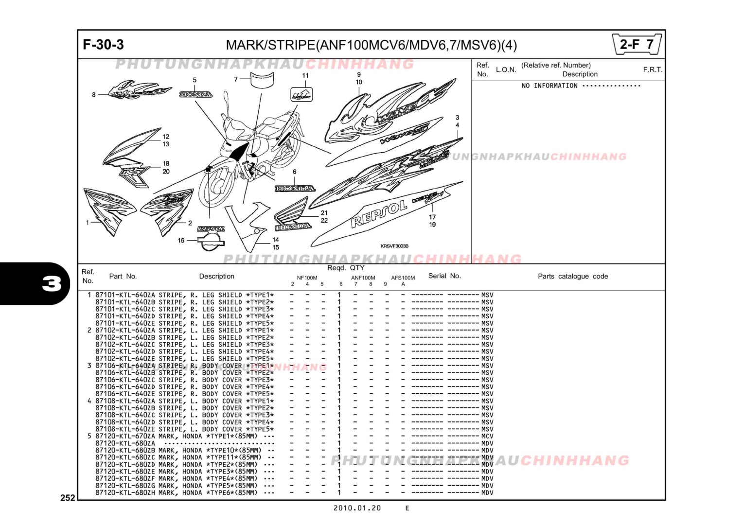 F30-3 - TEM XE (4) - HONDA WAVE A A+ZX S RS 100 - Phụ Tùng Nhập Khẩu ...