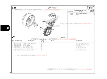 E11 - MÁY PHÁT - HONDA WAVE RSX 110 (K07) - Phụ Tùng Nhập Khẩu Chính Hãng